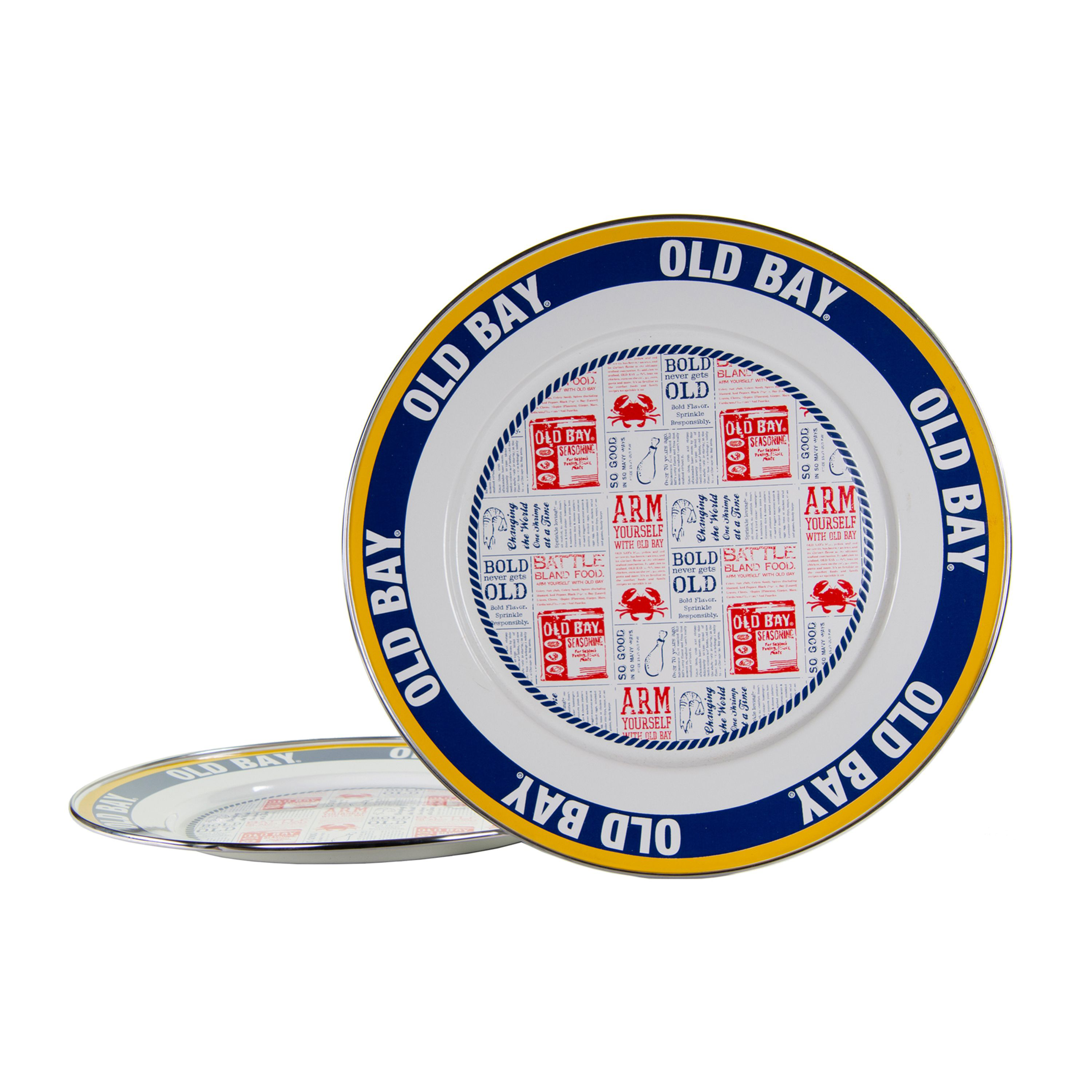 Golden Rabbit Old Bay Enamelware Collection Charger Plate 2-Piece Set ...